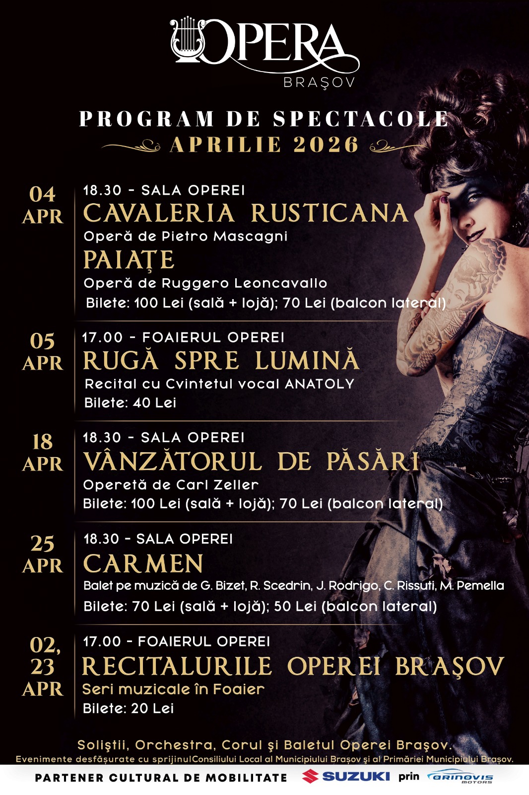 Brașovul se pregătește pentru o lună plină de spectacole: Opera Brașov ...